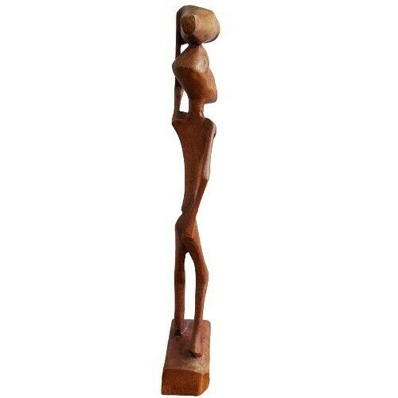 unbranded | Accents | Wooden African Woman Hand Carved Statue Carrying ...